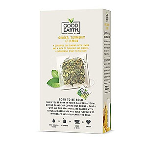 Good Earth Sensorial Blend All Natural Ginger, Turmeric and Lemon Herbal Tea, 15 Count (Pack of 5)