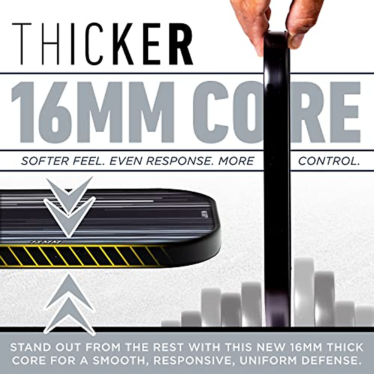 Franklin Sports Pro Pickleball Paddle - Pro Tournament Pickleball Paddle with MaxGrit Technology - Signature Series Signature Pickleball Paddle 16mm - Black