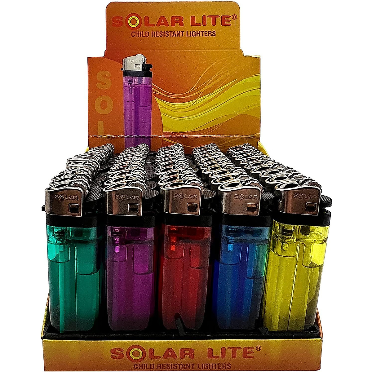 Disposable Lighters (Pack of 50) | Solar Lite® | Get 2 Free Wine Corkscrew Openers