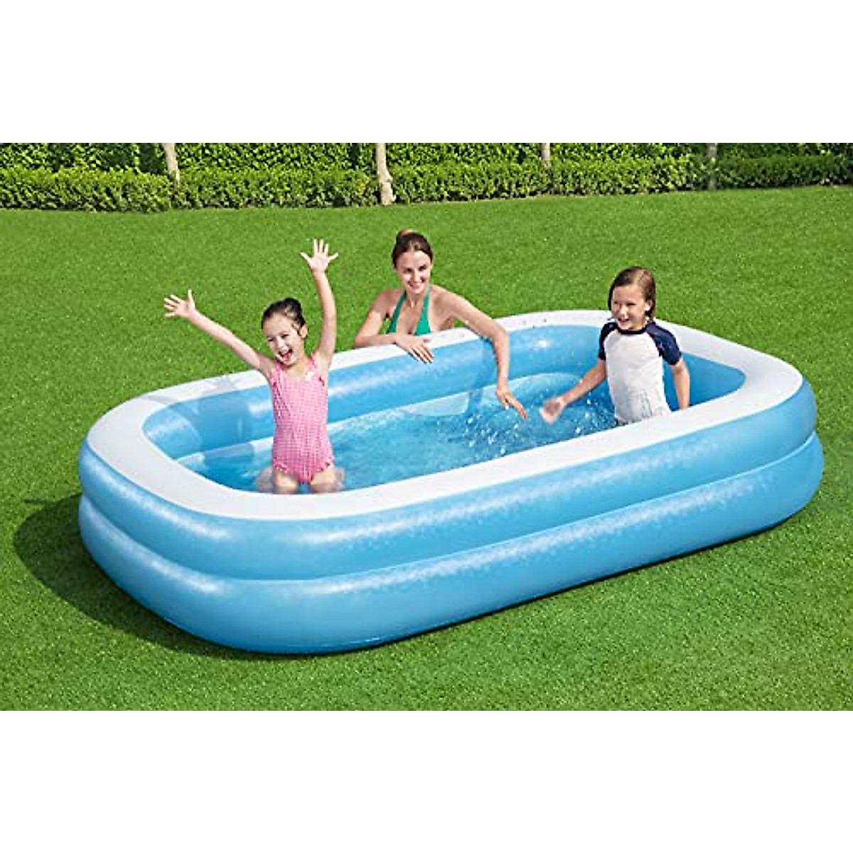 H2OGO! Blue Rectangular 8'6" Inflatable Family Pool | Perfect for Kids, Ages 6+