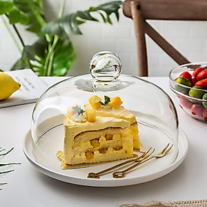 Cabilock 1pc Transparent Cloche Dome Glass Cheese Dome Dessert Cloche Cover Decorative Cake Cover Cupcake Cover Clear Desert Cloche Clear Cloche Cake Dome Cover Food Micro-wave Oven