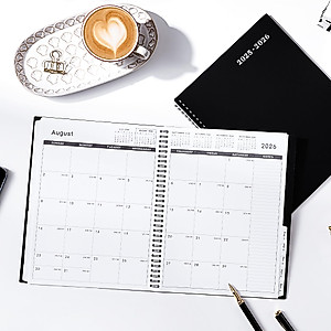 Monthly Planner/Calendar 2023-2024 - 2023-2024 Monthly Planner, Jul. 2023 - Dec. 2024, 18-Month Planner with Tabs & Pocket & Label, Contacts and Passwords, 8.5" x 11", Thick Paper, Twin-Wire Binding - Black by Artfan