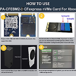 Sintech CFexpress Type B to M.2 Nvme Expansion Card,Compatible with Xbox Series X/S,Support CH SN530 SSD PCIe4.0