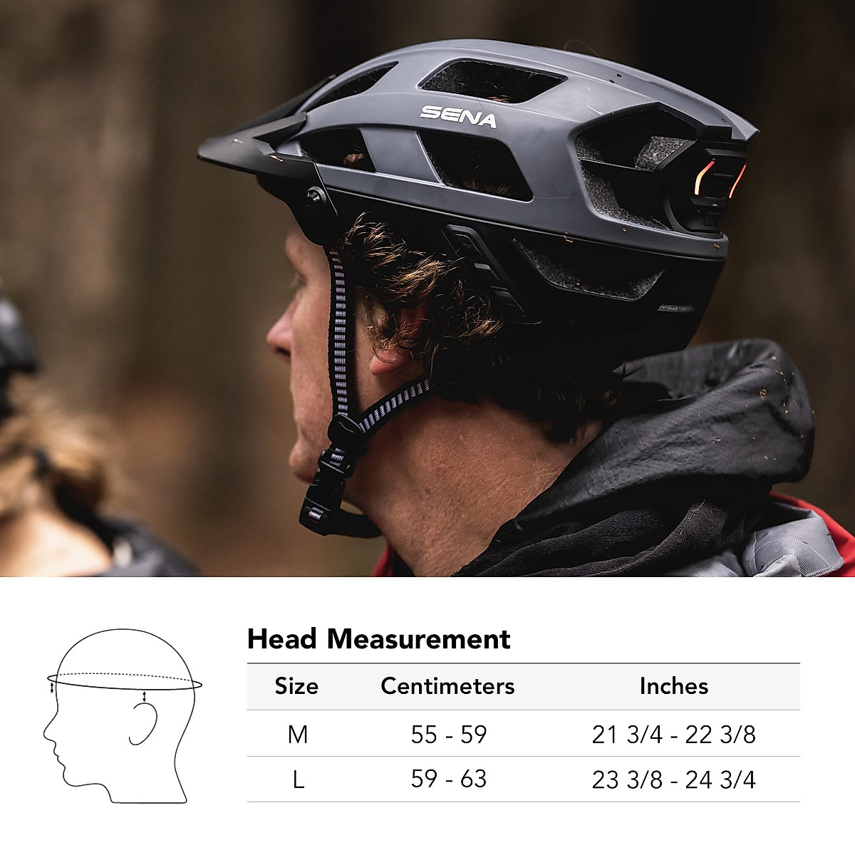Sena Smart Communications Mountain Bike Helmets - M1 / M1 EVO (M1, Matte Black, Medium)
