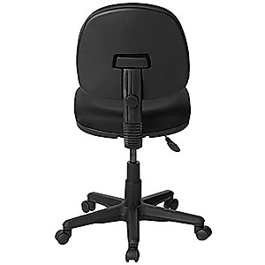 Office Star Pneumatic Sculptured Office Task Chair with Thick Padded Seat and Built-in Lumbar Support, Black