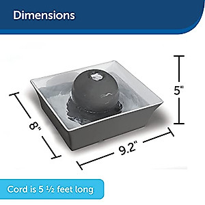 PetSafe Drinkwell Seascape Ceramic Pet Water Fountain - Quiet Automatic Water Dispenser for Cats and Small Dogs with Filters Included - 70 Ounce (2 Liter) - Dishwasher Safe - Square Modern Design