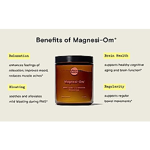 Magnesi-Om by Moon Juice | Supplement for Natural Calm, Relaxation & Regularity | Magnesium Acetyl Taurinate, Magnesium Gluconate, Magnesium Citrate, L-Theanine | Sugar Free Berry Flavor (Jar, 4 oz)