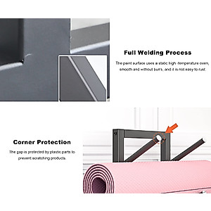 Yoga Mat Holder Floor Storage Yoga Mat Rack Organizer, Double Sided 5-Tier Workout Equipment Storage Holder with Accessories, Mobility Display Shelf, Holds 5-10 (Size : Capacity 5)