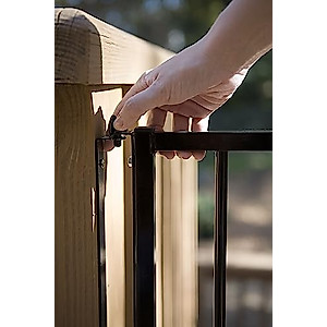 Cardinal Gates SS30OD Outdoor Baby Gate for Stairs - Adjustable Outdoor Dog Gate - Aluminum Safety Gate for Kids & Pets - Can be Installed at Angles - 27 to 42.5 Inches Wide - Black