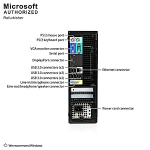 Dell Optiplex 9010 Small Form Factor Desktop PC, Intel Core i3-3220 3.30GHz, 16G DDR3, 500G, DVDRW, WiFi, BT, DP, VGA, Windows 10 Pro 64 Bit-Multi-Language Supports English/Spanish/French (Renewed)