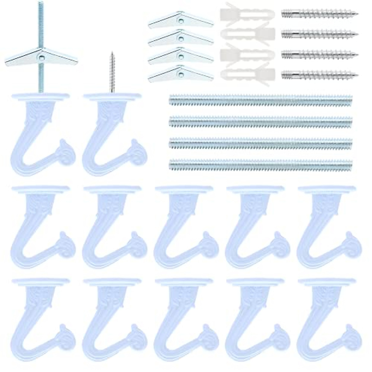 Rierdge 12 Sets White Swag Hooks - Vintage Ceiling Hanging Solutions
