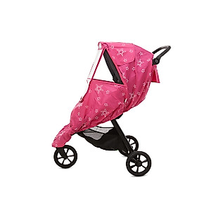 First Essentials Stroller Rain Cover Universal, Baby Travel Weather Shield, Windproof Waterproof, Protect from Dust Snow (Pink)