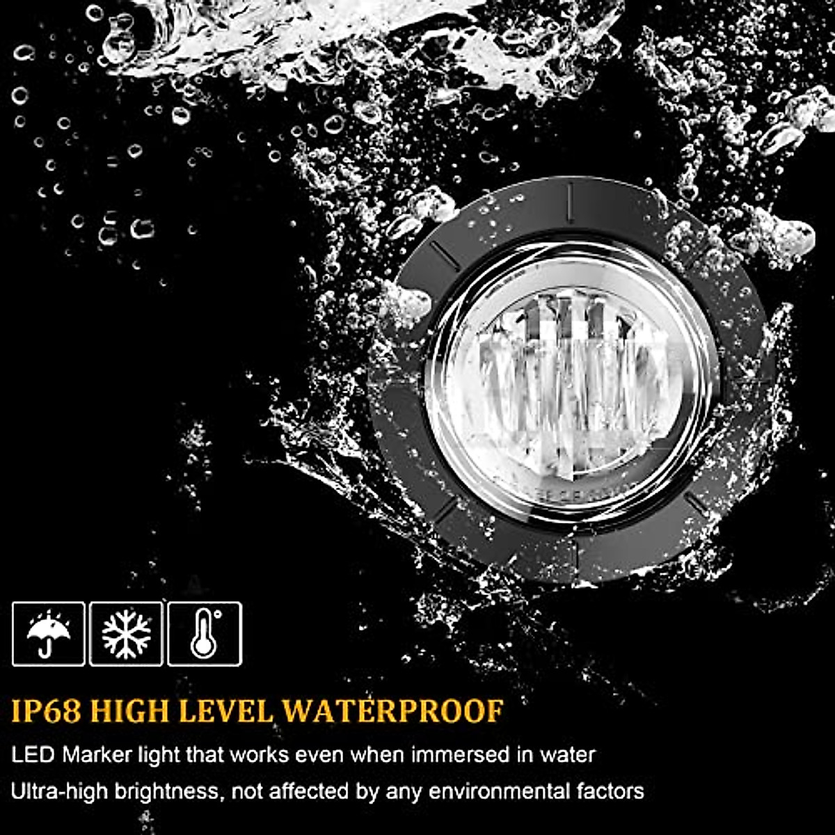 BJZ 3/4'' LED Trailer Marker Clearance Lights Green Round 12V LED Side Marker Front Rear Stop Turn Signal Tail Indicator Light Waterproof for Trailer Truck ATV UTV RV Van Pickup, 10Pcs w/Clear Lens