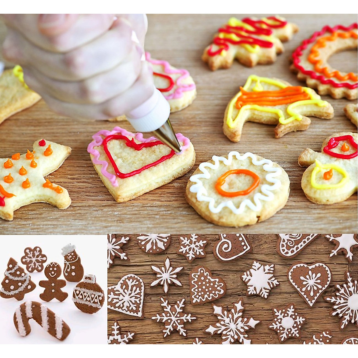 100 Pack Pastry Bags Thickened 18 inch Disposable Decorating Icing Piping Bags with 4 Icing Bag Ties, for Cookie/Cake Decorating Supplies