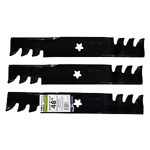 Maxpower 561735XB 3 Blade Commercial Mulching Set for 48" Cut Craftsman, Husqvarna, Poulan, Replaces OEM no. 173921, 532173921, Black
