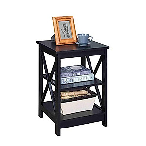 Convenience Concepts Oxford End Table with Shelves, Black