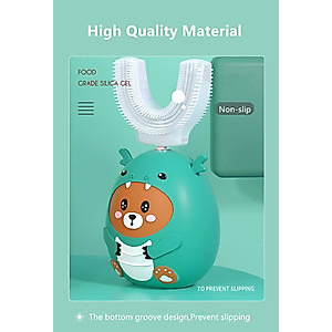 Electric Toothbrush for Kids, Dentist Recommended, Automatic Children's Electronic Toothbrushes, Waterproof, 2 Brush Heads U Shape Toothbrush Soft Head Toothbrush, 5 Cleaning Modes, Rinsing Cup (Pink)