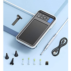 Digital Otoscope with 4.5" Screen & 3.9mm Ear Camera & 32GB Card, 6 Adjustable LEDs, 2500mAh Rechargeable Battery, IP67 Waterproof, Ear Wax Removal Tool, Supports Photo Snap and Video Recording