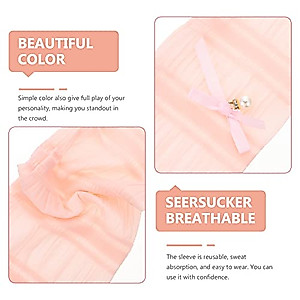 Amosfun Arm Sleeves 1 Pair Long Lace Gloves Sun UV Protection Cooling Mesh Arms Sleeves Cycling Ice Arm Sleeve Outdoor Driving Gloves for Women Pink Sun Sleeves