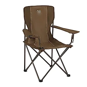TIMBER RIDGE Collapsible Armrests Cup Holder & Carry Mat & Pet Leash Heavy Duty Foldable Chair for Outdoor Lounge Lawn Beach, Support 300 lbs, Earth Brown