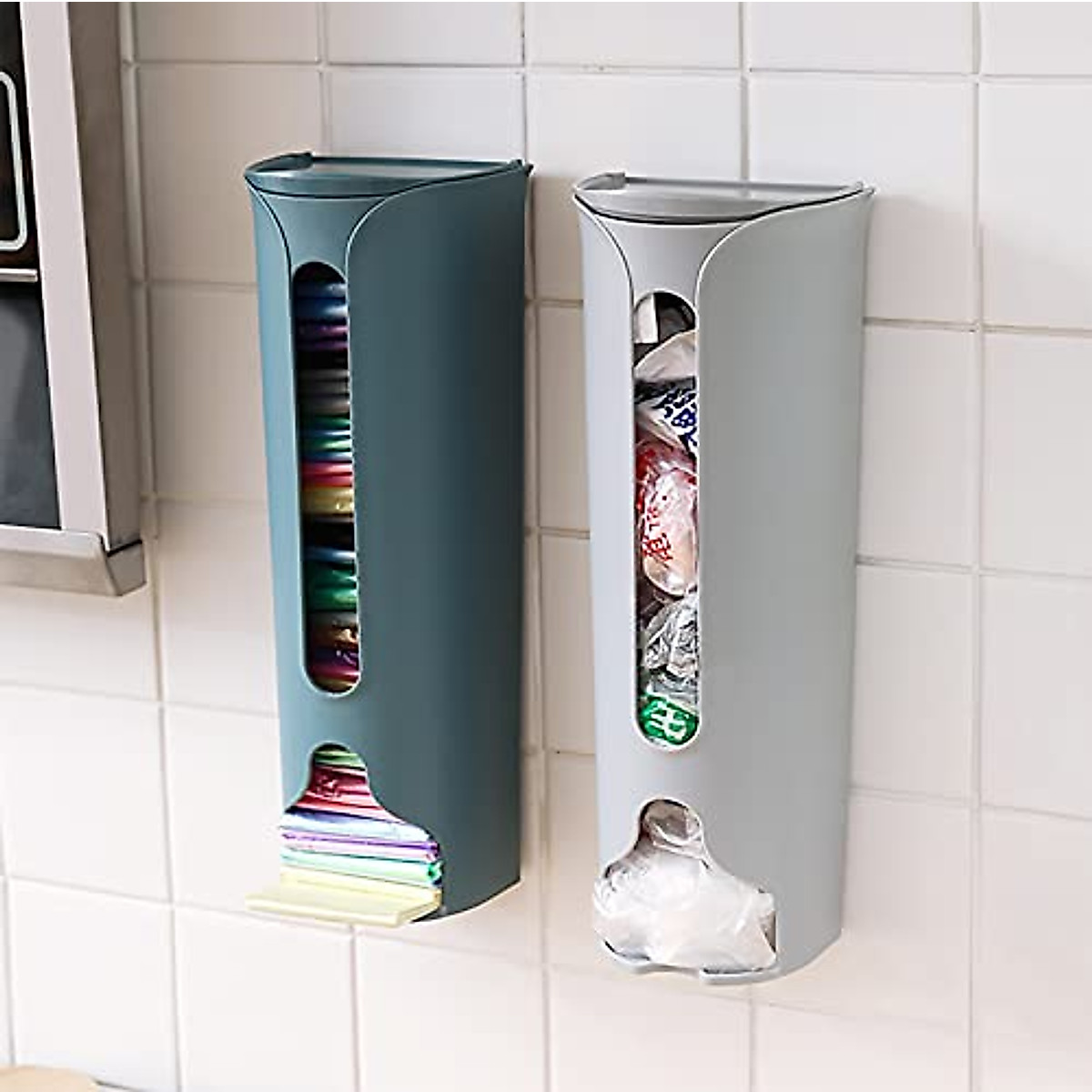 Plastic Bag Holder Trash Bags Storage Dispenser Organizer for Home Kitchen Hanging Storage Dispensers Recycling Garbage Folding Hanging Storage Bag Grocery Bags Holder