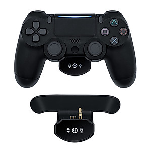 Mcbazel Back Button Attachment with OLED Display for PS4 Controller, Programmable Button Triggers with 3.5MM Audio Jack, Gaming Stuff Accessories for PS4 Controllers - Black