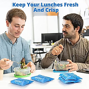 OUTXE Ice Packs for Lunch Bag 6 Pack, Reusable Long-Lasting Freezer Packs for Lunch Box, Keep Food Fresh and Cold in Lunch Boxes, Lunch Bags and Breastmilk Bags - 6 Pack