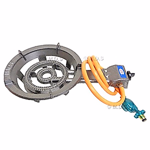 Comal Concave Stainless Steel 22" Set w/Propane Burner & Heavy Duty Stand M. D. S. Cuisine Cookwares