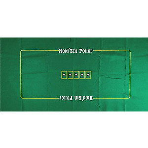 Cyber-Deals Craps & Texas Hold'em Poker Layout 2-Sided Reversible Premium Felt 6ft x 3ft with Authentic Las VegasNevada Casino Table-Played Dice & Cards, Plus Storage Pouch (Las Vegas Only)
