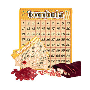 Extguds Tombola Bingo Game,Vintage Tombola Italian Game,Russian Lotto with number1-90 for Lottery, for up to 24 Players