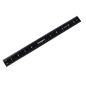 Benchmark Tools 106613 12” Rigid Woodworking Ruler Black Chrome Finish 1/8th and 1/16th Grads Hardened Stainless Steel