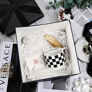 RUSPEPA Medium Birthday Gift Box with Lids, Ribbon and Tissue Paper, Collapsible Gift Box - 1 Pcs, 10x10x10 Inches, Black