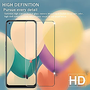 MOTO G Stylus 5G Premium Tempered Glass + Camera Lens Protectors By YEYEBF, [2 + 2 Pack] [Anti-scratch] [3D Glass] [Case-Friendly] Screen Protector