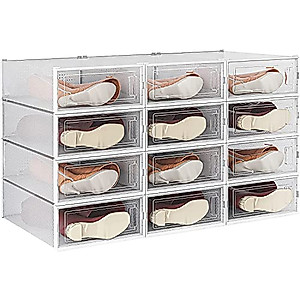 EazeHome Boot Box, Boot Storage, Boot Storage Solutions, 8 Pack Plastic Boot Storage Boxes, Stackable Storage Bins, Tall Boot Storage, Boot Storage Boxes for Tall Boots, Under Bed Boot Storage