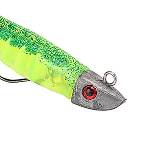 Velaurs Silicone Fishing Bait, Artificial Fishing Bait Feel Comfortable for Saltwater for Freshwater for Anglers(Oil Green)