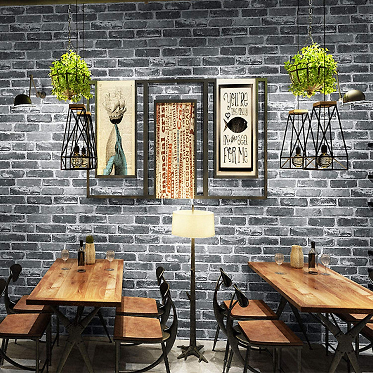 Okydoky Peel and Stick Wallpaper, Grey Brick Wallpaper for Home Decoration, Wallpaper Stick and Peel Backsplash, Vinyl Self Adhesive Wallpaper for House, Workshop & Office, 17.3" x 118", C201-3