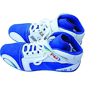 Driving Shoes, Karting Shoes, Go Kart Shoes (Blue/White, 9.5)