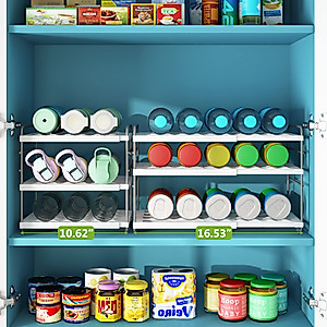 1Easylife Water Bottle Organizer, 3-Tier Expandable Water Bottle Holder 15 Bottles Under 60 OZ Wine Storage Rack Cup Organizer for Cabinet, Kitchen Countertop, Pantry, Fridge(10.6 to 16.5" L)