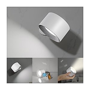 Koopala LED Wall Sconces, Wall Mounted Lamps with Rechargeable Battery Operated Dim 3 Brightness Removable Charging 360°Rotate Magnetic Ball, Cordless Wall Light for Reading Study Bedside Hallway