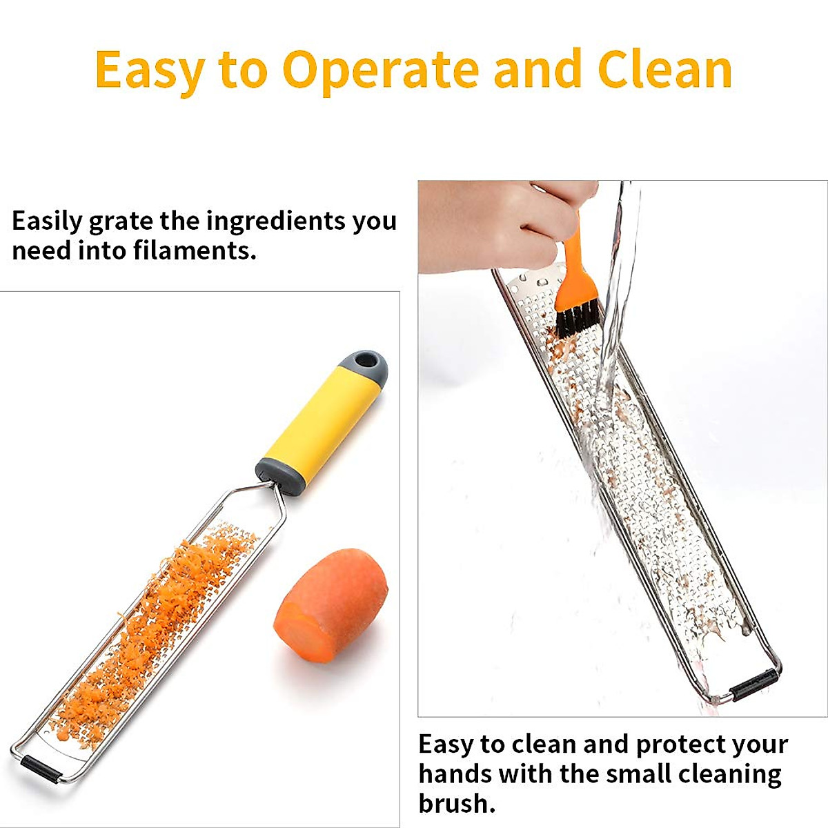 Upgraded Cheese Grater Lemon Zester Tool for Kitchen, Aisoso Premium Stainless Steel Blade Apply to Parmesan Cheese, Ginger, Garlic, Nutmeg, Citrus, Coconut, Chocolate