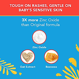 Triple Paste 3X Max Diaper Rash Ointment, Maximum Strength with 40% Zinc Oxide Ointment for Severe Diaper Rash, 2 oz Tube