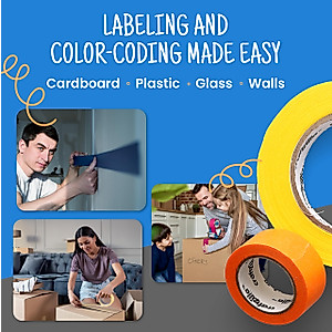 Craftzilla Rainbow Colored Duct Tape — 6 Bright Duct Tape Colors — 10 Yards x 2 Inch — Waterproof Duct Tape — Colored Duct Tape Multipack for Arts — Heavy Duty Duct Tape — Color Duct Tape Rolls