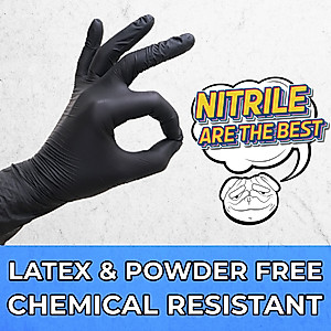 RVTUS Nitrile Gloves 5 Mil Disposable Gloves - Powder Free - Latex Free (100, X-Small)
