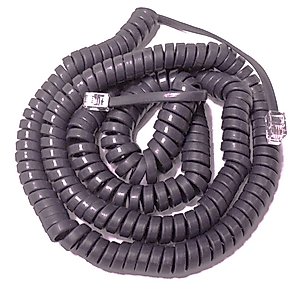 DIY-BizPhones Gray 25' Ft Long Handset Receiver Cord Compatible with Cisco IP Phone 7800 7900 8800 SPA Series 7841 7861 7940 7942 7960 7962 8811 8841 8851 Charcoal Curly Coil