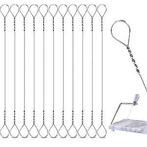 Nuanchu 10 Pcs Cheese Slicer Wire Replacement Cheese Cutter Wire for Block Cheeses Butter Cutting Polished Marble Cheese Slicer Board Wire (Style 1)