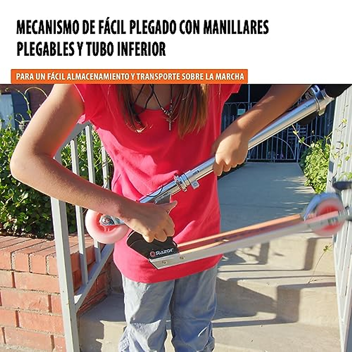 Razor Spark Ultra Kick Scooter for Kids Ages 8+ - Ultra Bright LED Wheels, Rear-fender brake, Adjustable Handlebars, For Riders up to 143 lbs