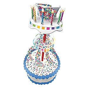 BEST PARTY EVER! Sprinkle Fountain Birthday Candle with 32 Candles, Reusable Sprinkle Spinning Birthday Cake Topper, Decorate Your Cake in Sprinkles