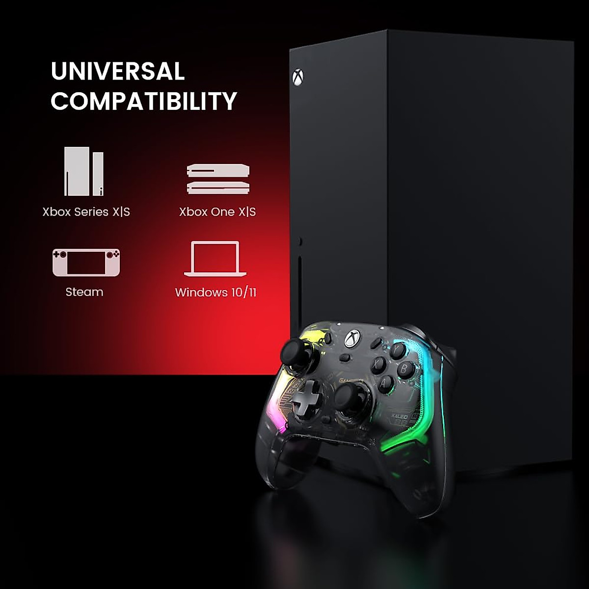 GameSir Kaleid Wired Controller for Xbox Series X|S, Xbox One,Windows 10/11 & Steam, Plug and Play Gaming Gamepad, Transparent Video Game Controller with Hall Effect Joysticks/Hall Trigger