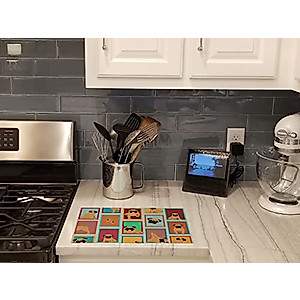 Caroline's Treasures MLM1143LCB Lots of Apricot Pug Glass Cutting Board Large Decorative Tempered Glass Kitchen Cutting and Serving Board Large Size Chopping Board