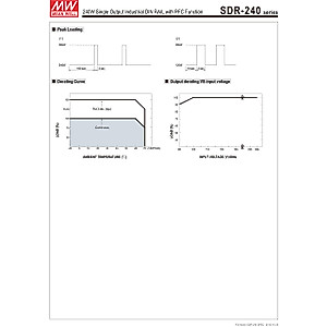 MW Mean Well SDR-240-48 48V 5A 240W Single Output Industrial DIN Rail with PFC Function Power Supply
